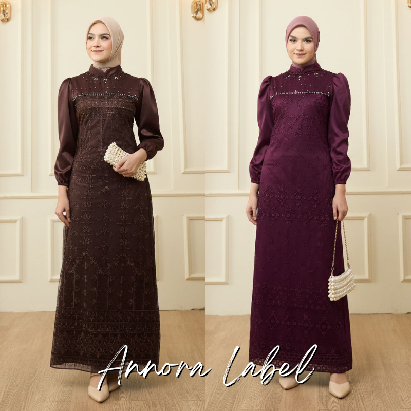 Jual Manda Dress Gamis Brokat Tulle Elegan Terbaru by Annora Label ...