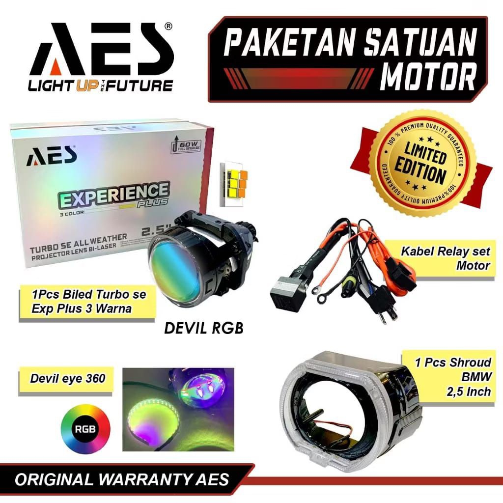 Jual (PROMO)PAKET SATUAN BILED AES EXPERIENCE PLUS 3 WARNA BILASER 2,5 ...