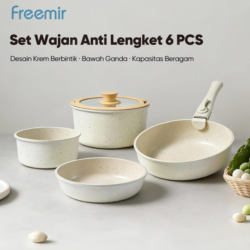 Jual Special freemir Wajan Set 6Pcs 26/20/20/16cm Gagang Lepas Pasang ...