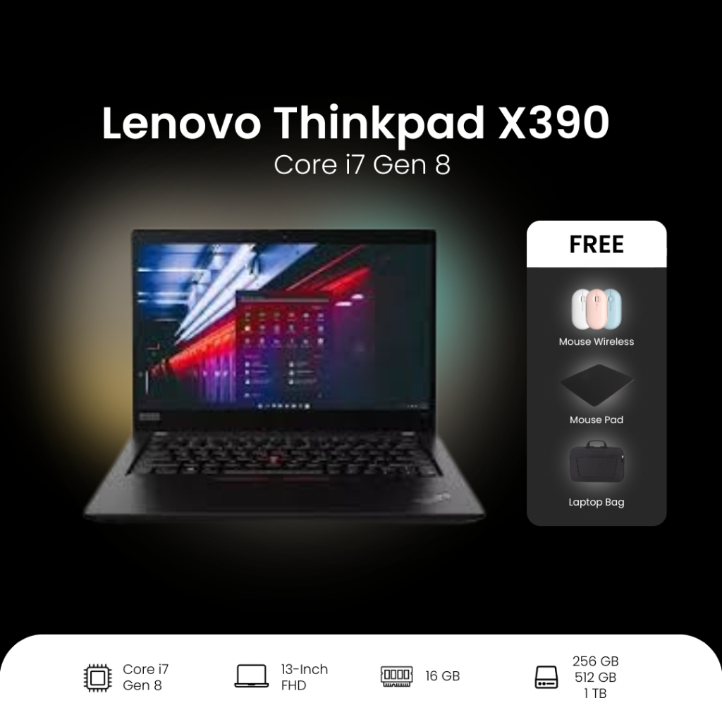 Jual Lenovo Thinkpad X390 | Core i7 Gen 8 | 16GB RAM | 256GB SSD NVMe ...