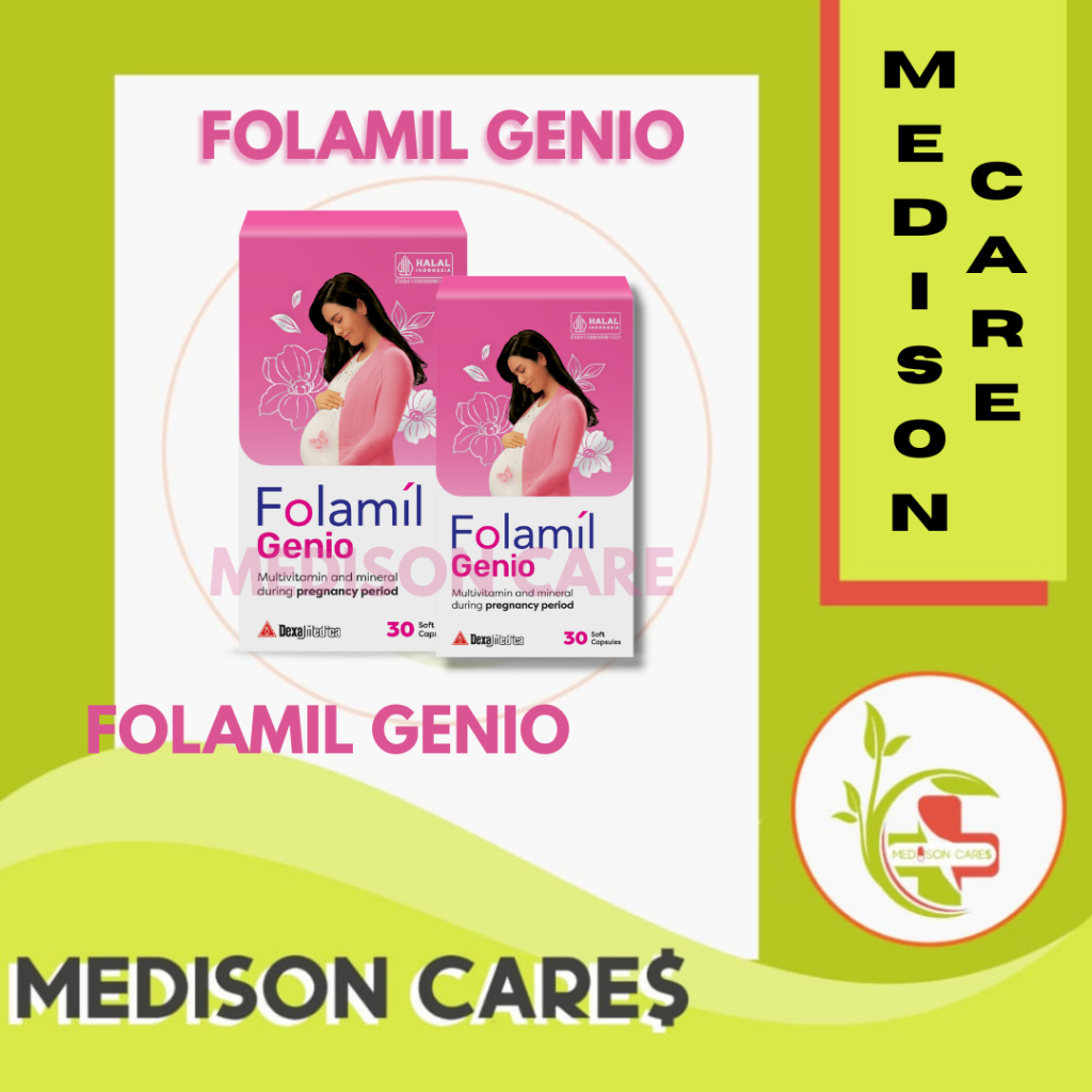 Jual folamil genio suplemen kesehatan vitamin ibu dan bayi | bottle 30 ...