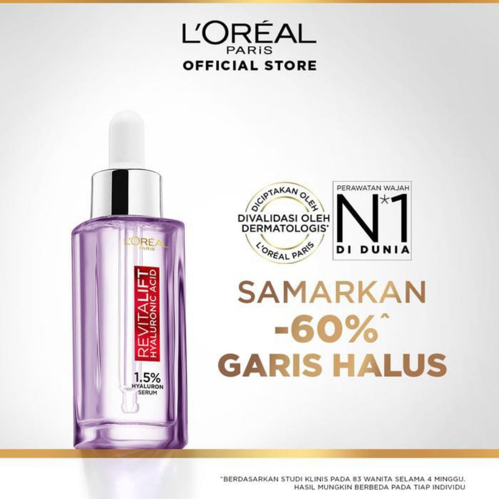 Jual L'Oreal Paris Revitalift 1.5% Hyaluronic Acid Serum Rep lumping ...