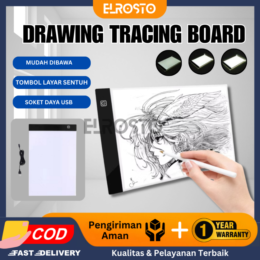 Jual ELROSTO LED Tracing Board A4 A3 A5 Papan Jiplak Gambar Stensil ...