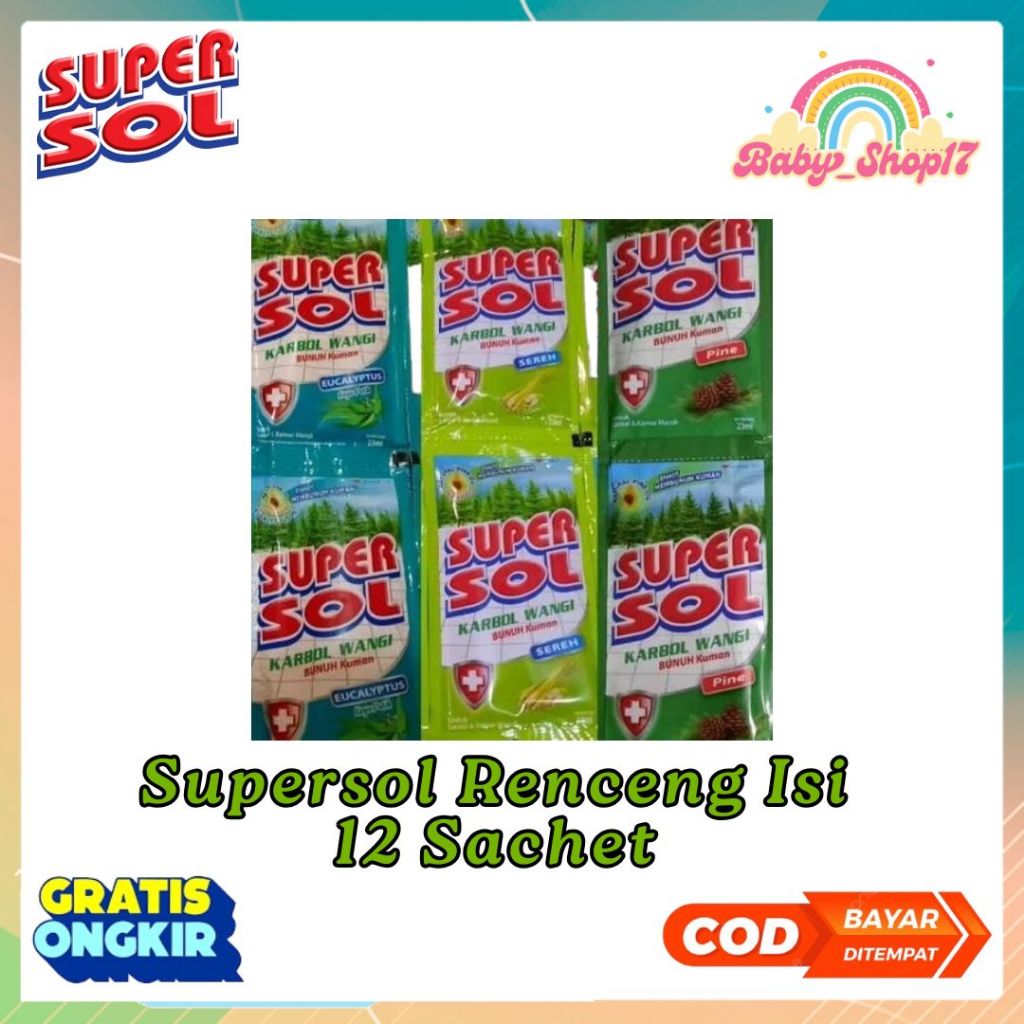 Jual Supersol Rencengan Isi 12 Sachet Pembersih Lantai Wangi | Shopee ...