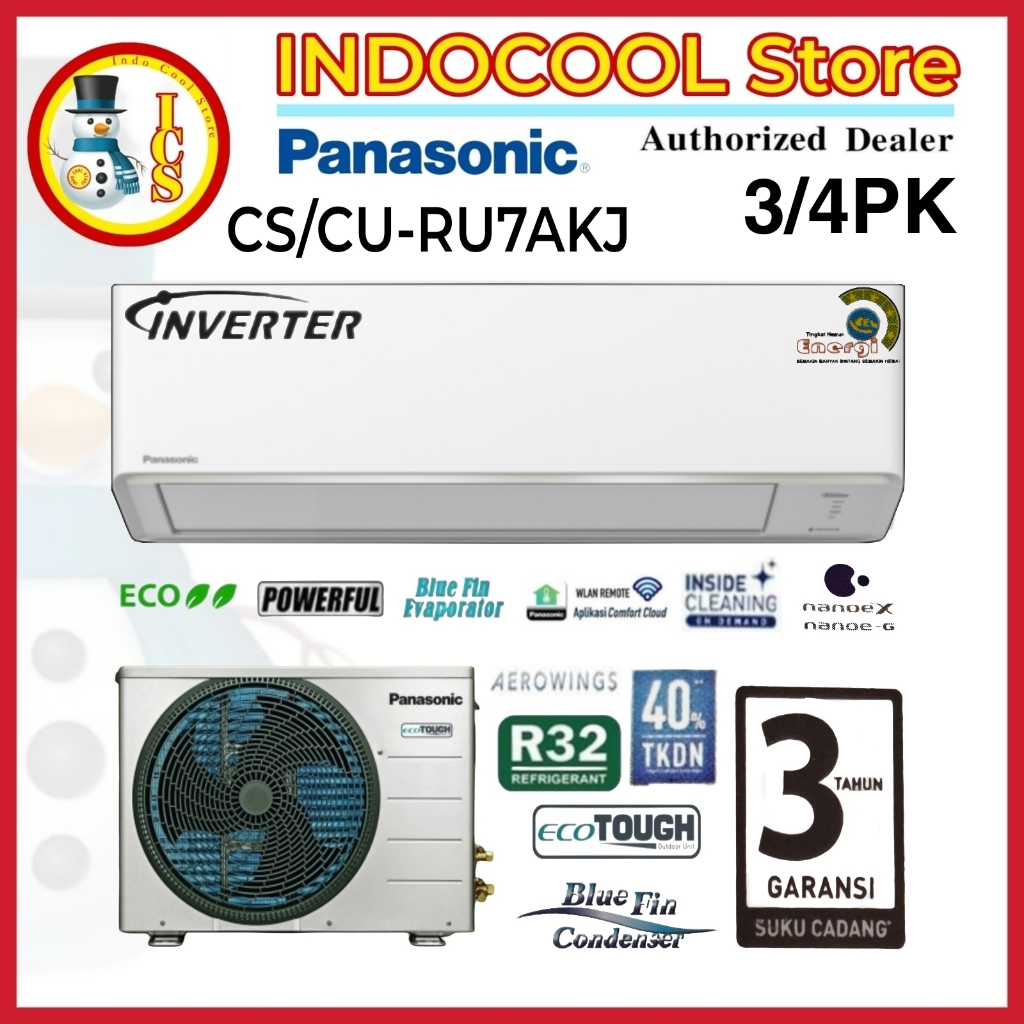 Jual Panasonic Ac Deluxe Inverter 3/4 PK CS/CU- RU7AKJ - Nanoe X Mark2 ...