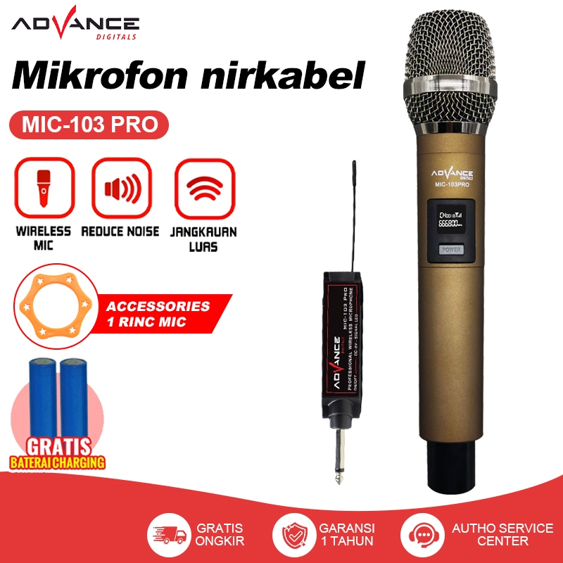 Jual Advance Microphone Wireless MIC-103PRO Mic Wireless Karaoke Mic ...