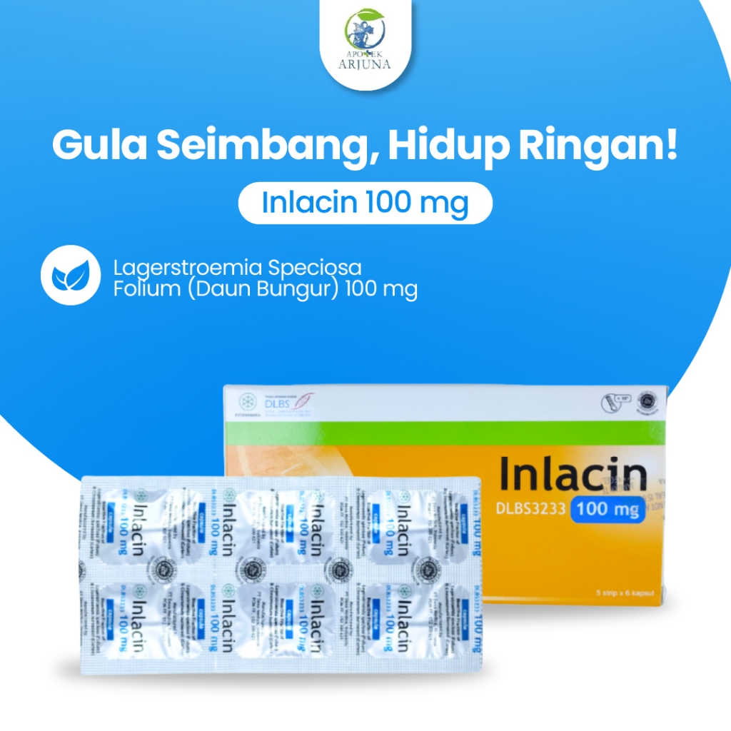 Jual INLACIN 100MG Kapsul Herbal Daun Bungur & Kayu Manis Dukung ...