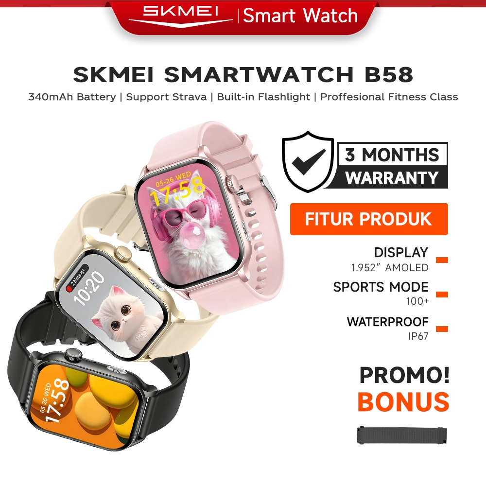 Jual SKMEI B58 Smartwatch Jam Tangan Wanita 1.95inci AMOLED Touch ...
