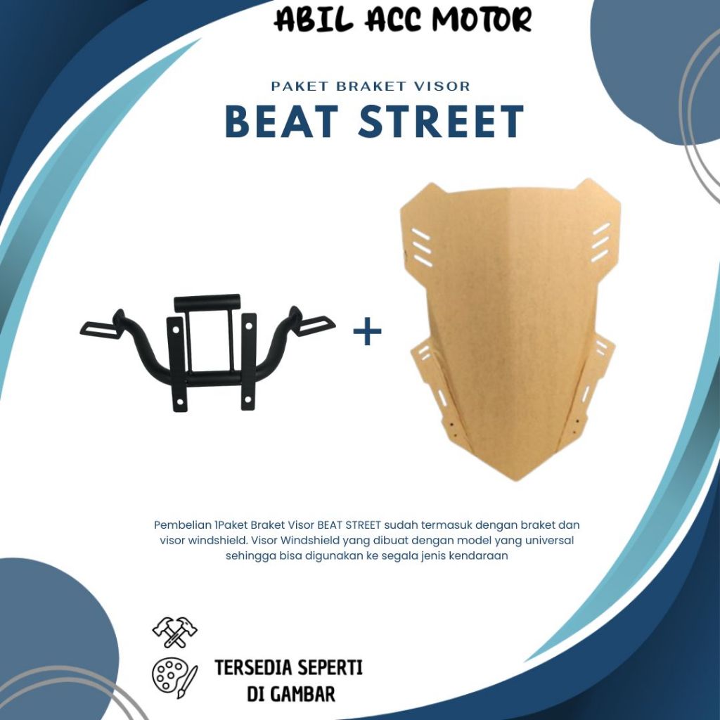 Jual PAKET BRACKET VISOR WINDSHIELD 50CM BRAKET BREKET VISOR BEAT ...