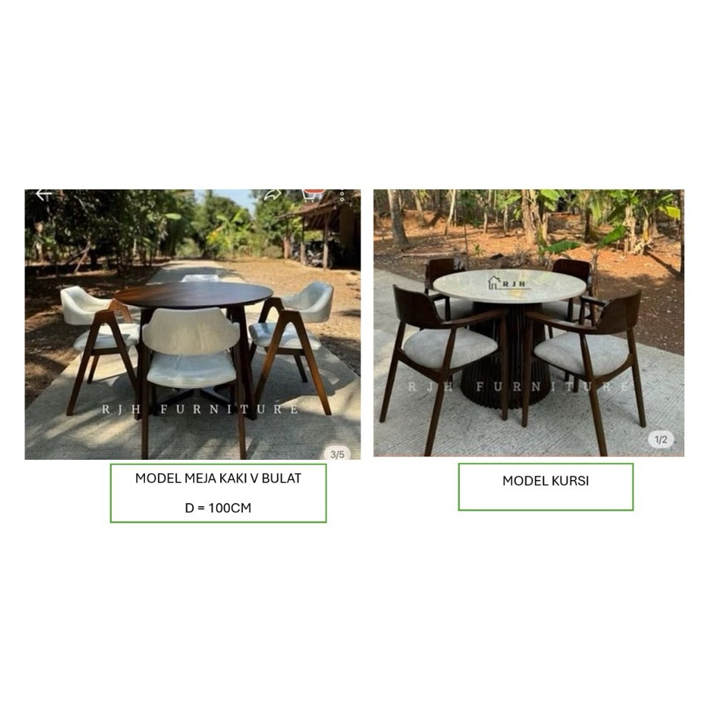 Jual DINING SET MEJA BUNDAR, SET MEJA MAKAN TOP TABLE MARMER, DINING ...