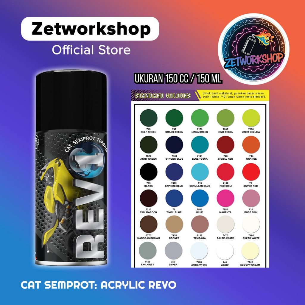 Jual Cat Semprot Revo Akrilik 150CC | Spray Paint Motor Mobil | Warna ...