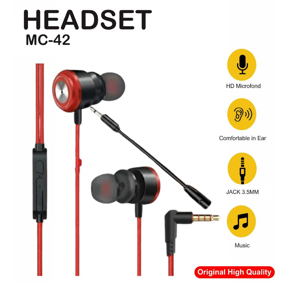 Jual Headset Bass Stereo Terbaru Gaming MC42 Earphone Game Plus Mic ...