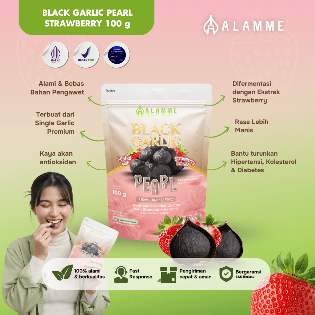 Jual Alamme Black Garlic Pearl Strawberry Bawang Hitam Praktis & Nyaman ...