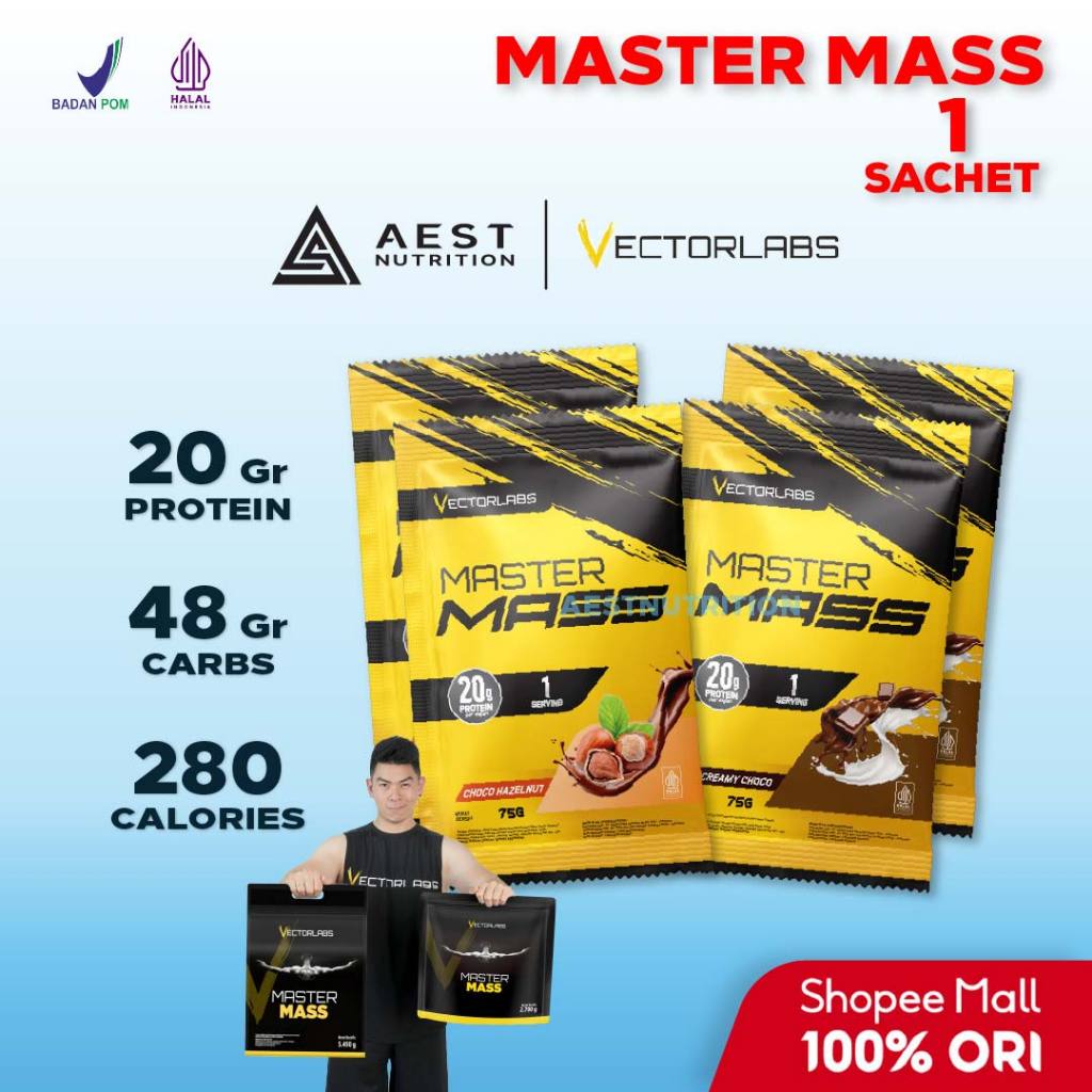 Jual Vectorlabs Master Mass Sachet Susu Gainer Protein Tinggi Kalori ...