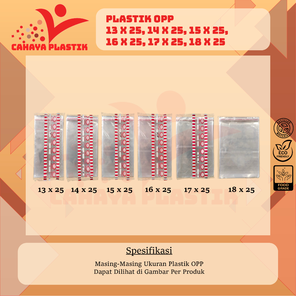 Jual Plastik Opp 13x25 / 14x25 / 15x25 / 16x25 / 17x25 / 18x25 / 19x27 ...