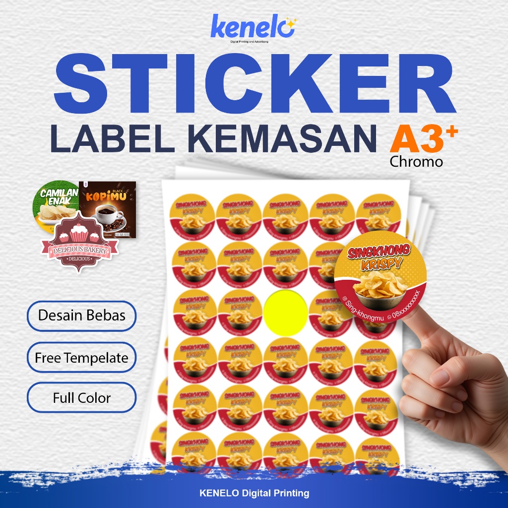 Jual Stiker Chromo Custom Logo Usaha | Label Makanan Minuman Cutting ...