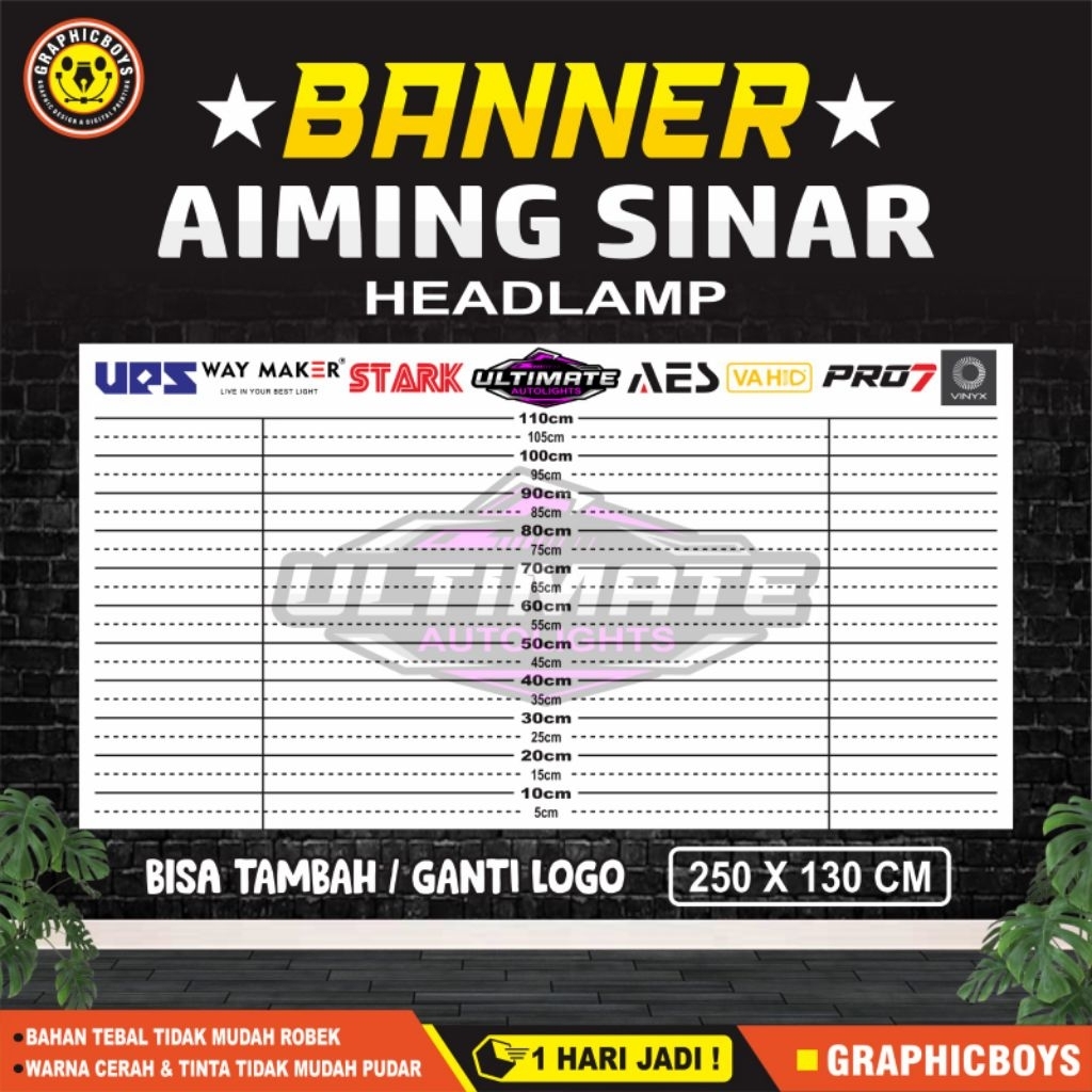 Jual Spanduk Aiming Sinar Headlamp Custom Ukuran 250 x 130 cm / Banner ...