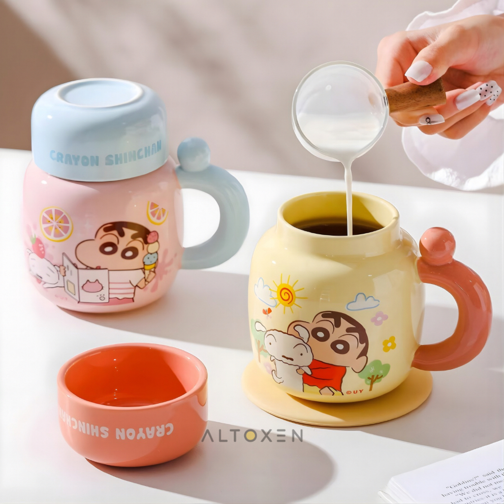 Jual Mug Keramik Shinchan Lucu Aesthetic + Tutup | Mug Lucu Cangkir ...