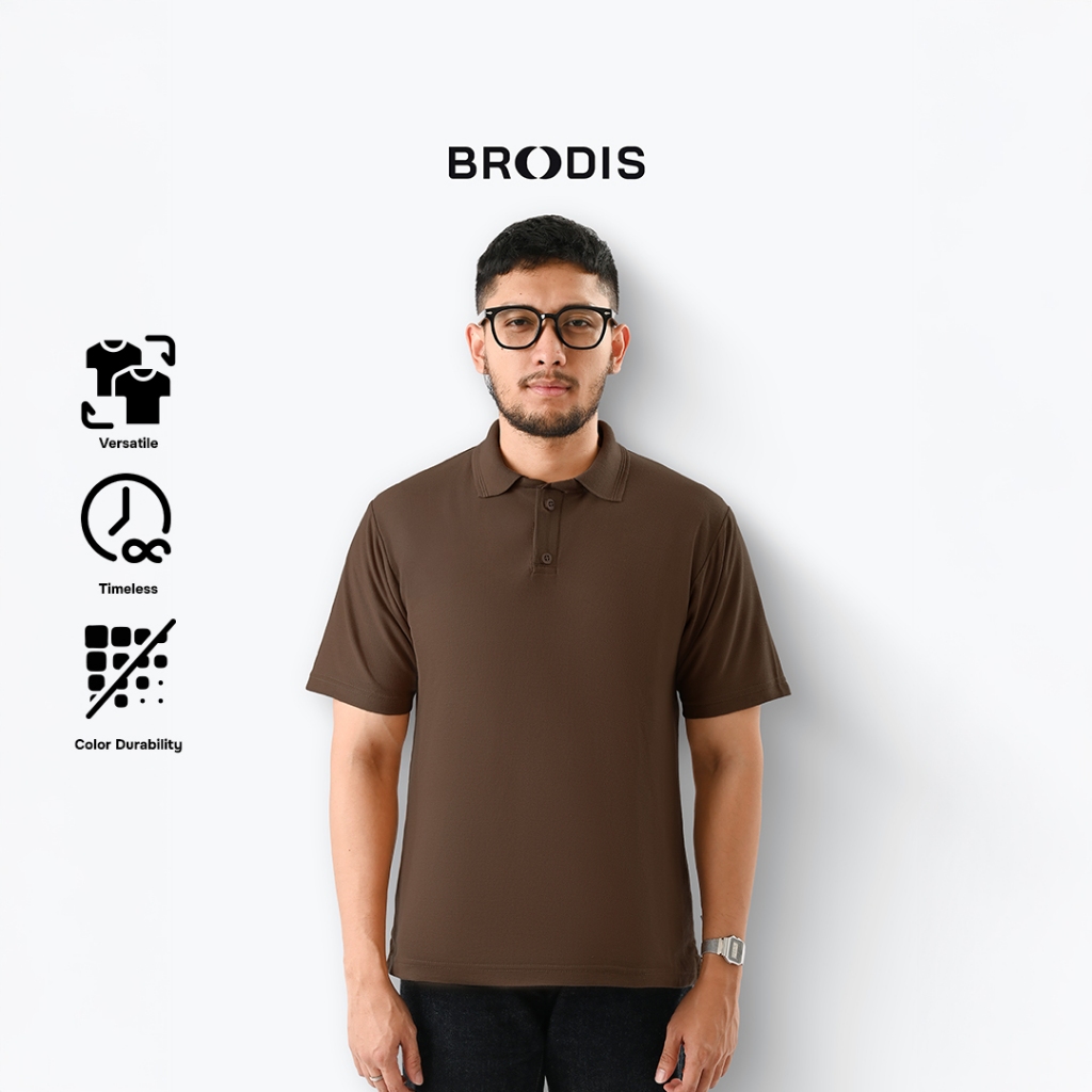 Jual Broodis Ease Polo shirt pria kaos kerah Regular Fit - Brown ...