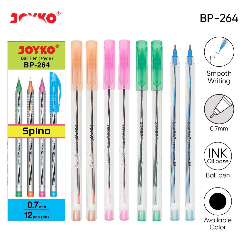 Jual TBMO PACK Bolpen Pulpen Pena Joyko BP-264 Spino 1 BOX 12 PCS 0.7 ...
