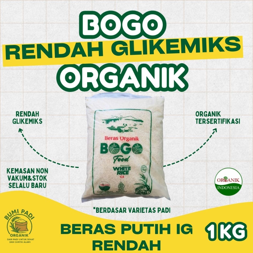 Jual Beras Organik BOGO - Beras Putih Organik (Low GI)/Beras Diabet ...