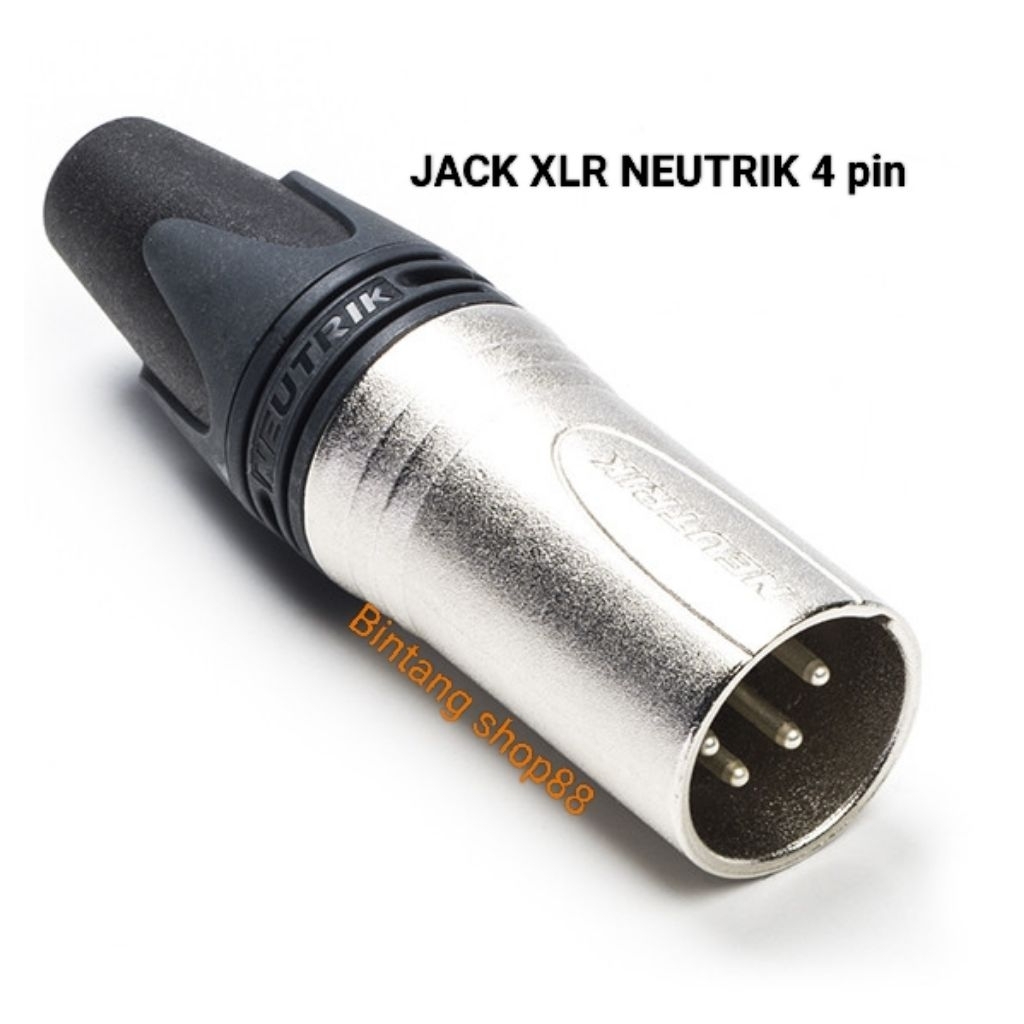 Jual JACK XLR NEUTRIK 4 pin male to male 1meter custom | Shopee Indonesia