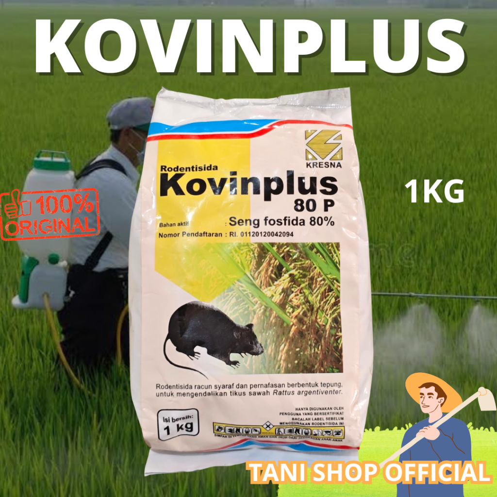 Jual KOVINPLUS 80 P 1 KG RODENTISIDA RACUN TIKUS SAWAH SENG FOSFIDA 80% ...