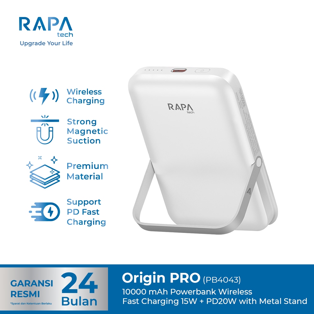 Jual RAPAtech Powerbank Origin PRO 10000 mAh Wireless Fast Charging 15W ...