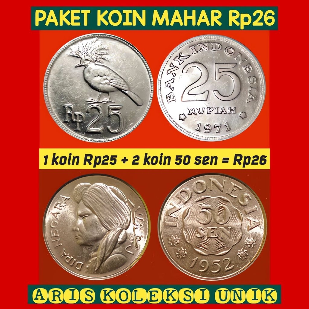 Jual set koin mahar uangkuno Rp26 Rupiah | Shopee Indonesia