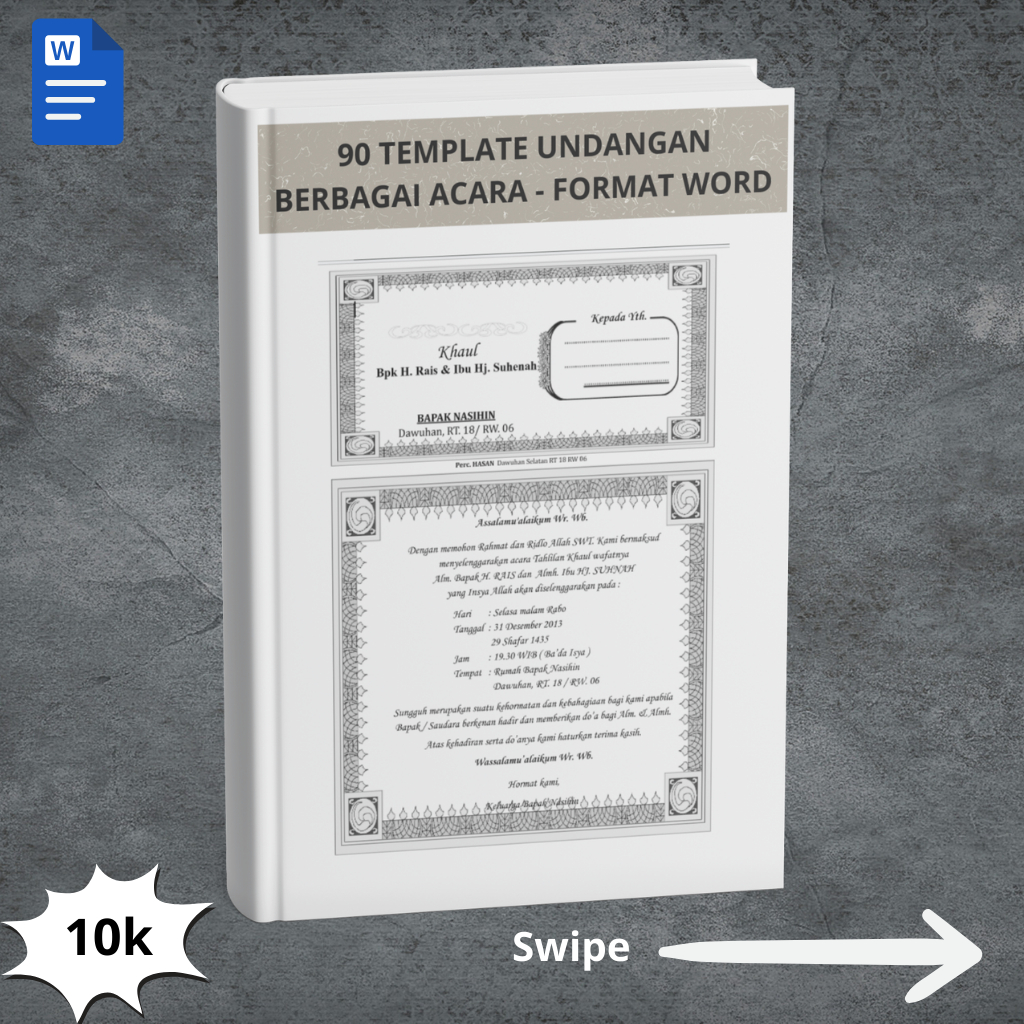 Jual 90 Template Undangan Berbagai Acara - Format Word | Shopee Indonesia