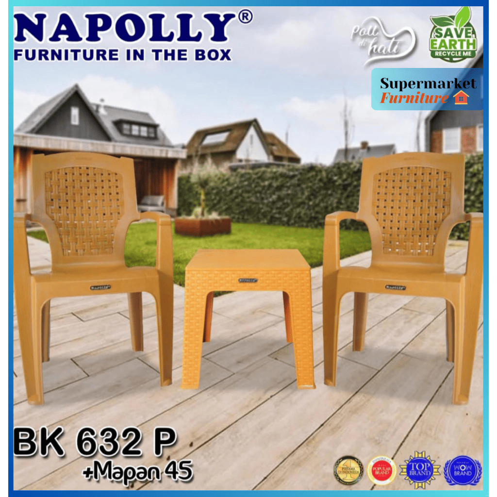 Jual BK 632 P - Kursi Plastik Pangeran Napolly / Kursi Senderan Plastik ...