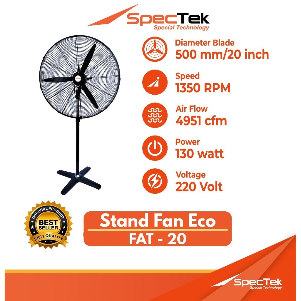 Jual Kipas Angin Industri 20 Inch SpecTek Stand Fan Eco FAT-20 | 130 ...