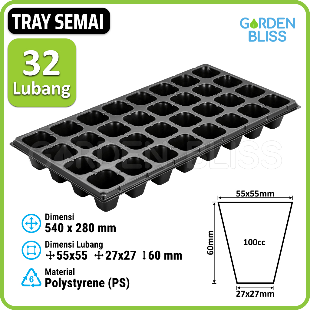 Jual Tray Semai 32 Lubang / 32 Holes Seedling Tray - Polystyrene (PS ...