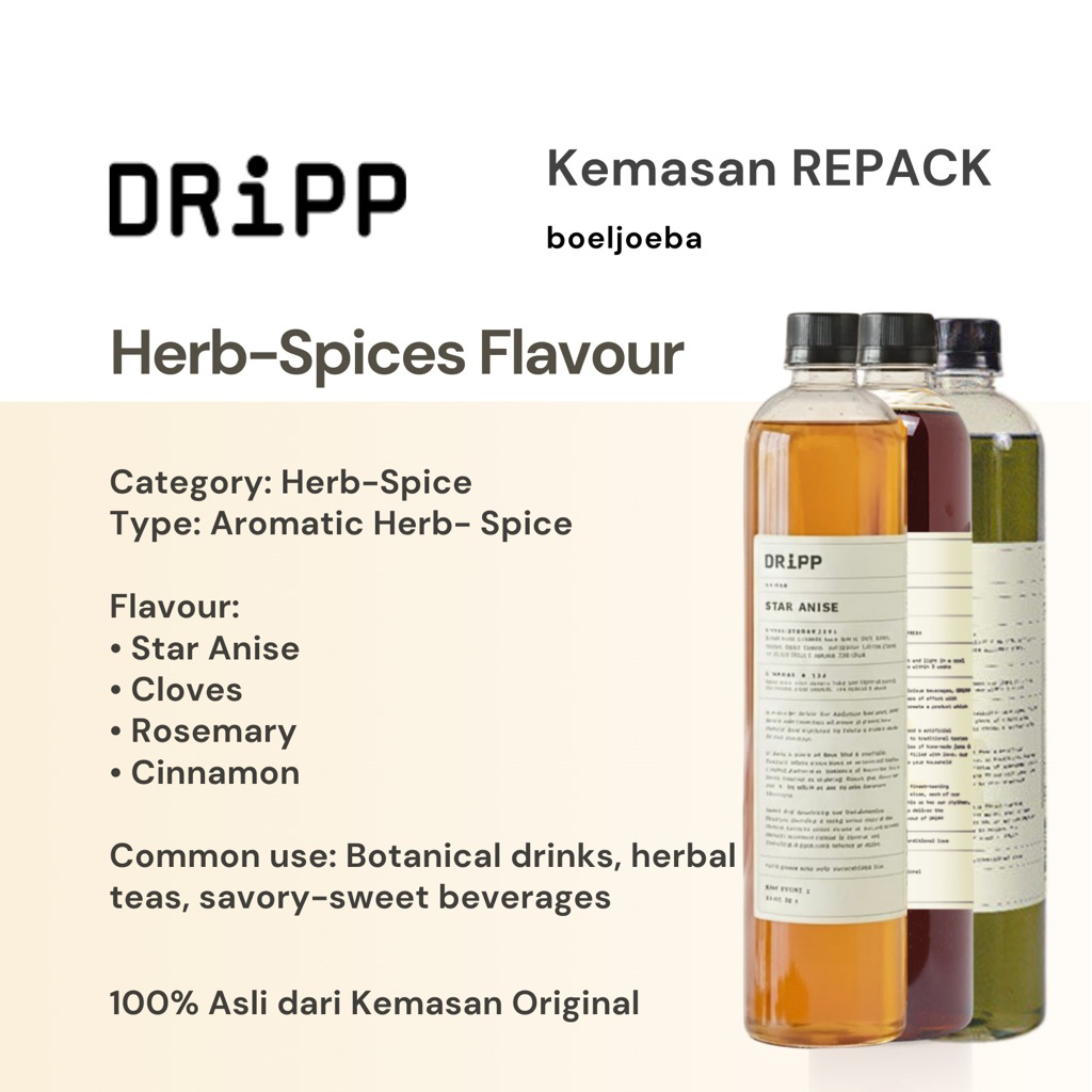 Jual Dripp - Herb-Spices Flavour Syrup Repack [30, 50, 100] g | Shopee ...