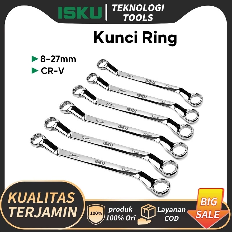 Jual ISKU Kunci Ring Pas Set 8-27mm Alat Perkakas Tools/Combinastion ...
