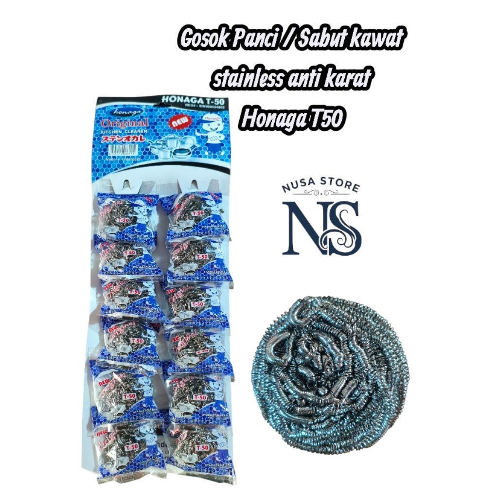 Jual HONAGA T-50 GOSOK PANCI KAWAT / STAINLESS ANTI KARAT / SABUT CUCI ...