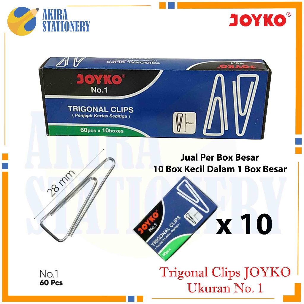 Jual Trigonal Clip Joyko No. 1 / Klip Penjepit Segitiga Kertas NO 1 ...