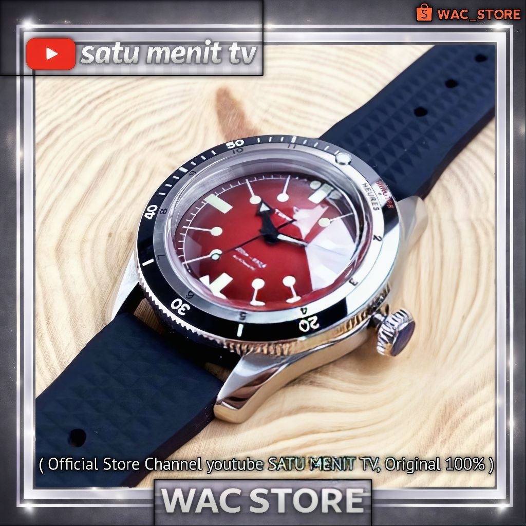 Jual TANDORIO RED DIAL DOUBLE DOME + AR COATING SEIKO NH35 A CERAMIC ...