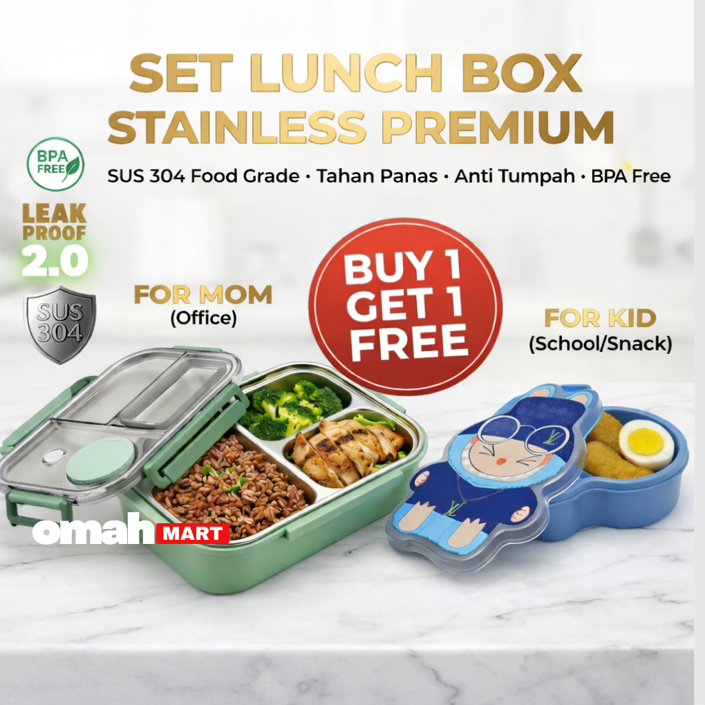 Jual SET Lunch Box Stainless SUS 304 Tahan Panas (Premium) - Tempat ...