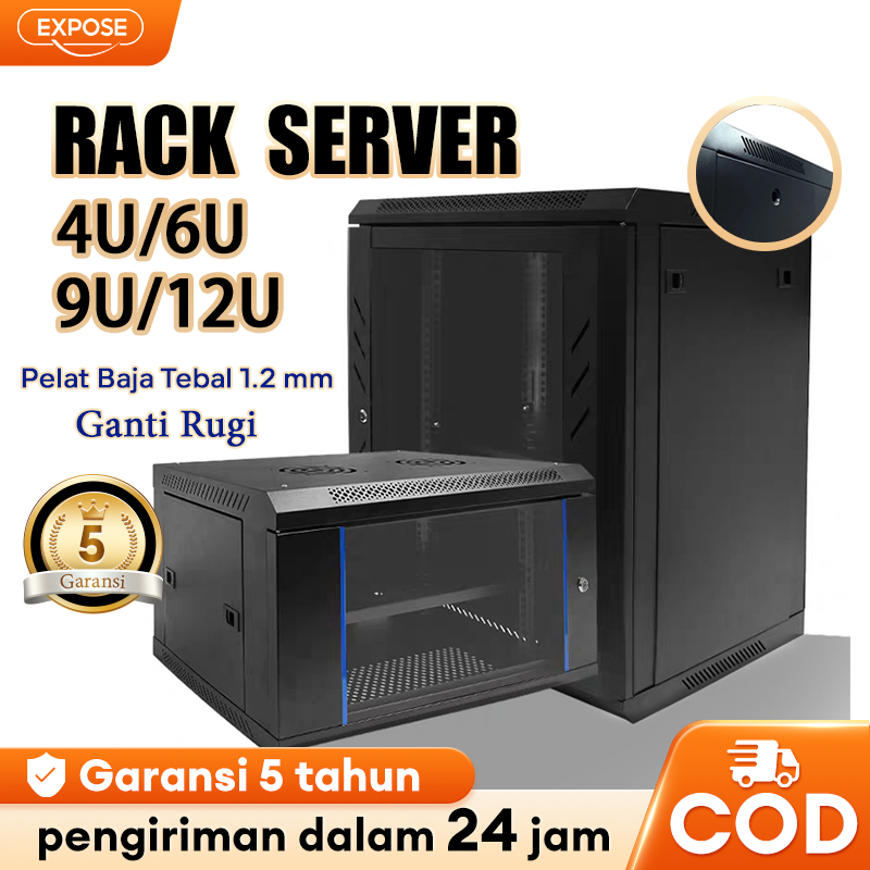 Jual EXPOSE Rak Server 4U/6U/9U/12U Material Kuat Pintu Kaca Ventilasi ...