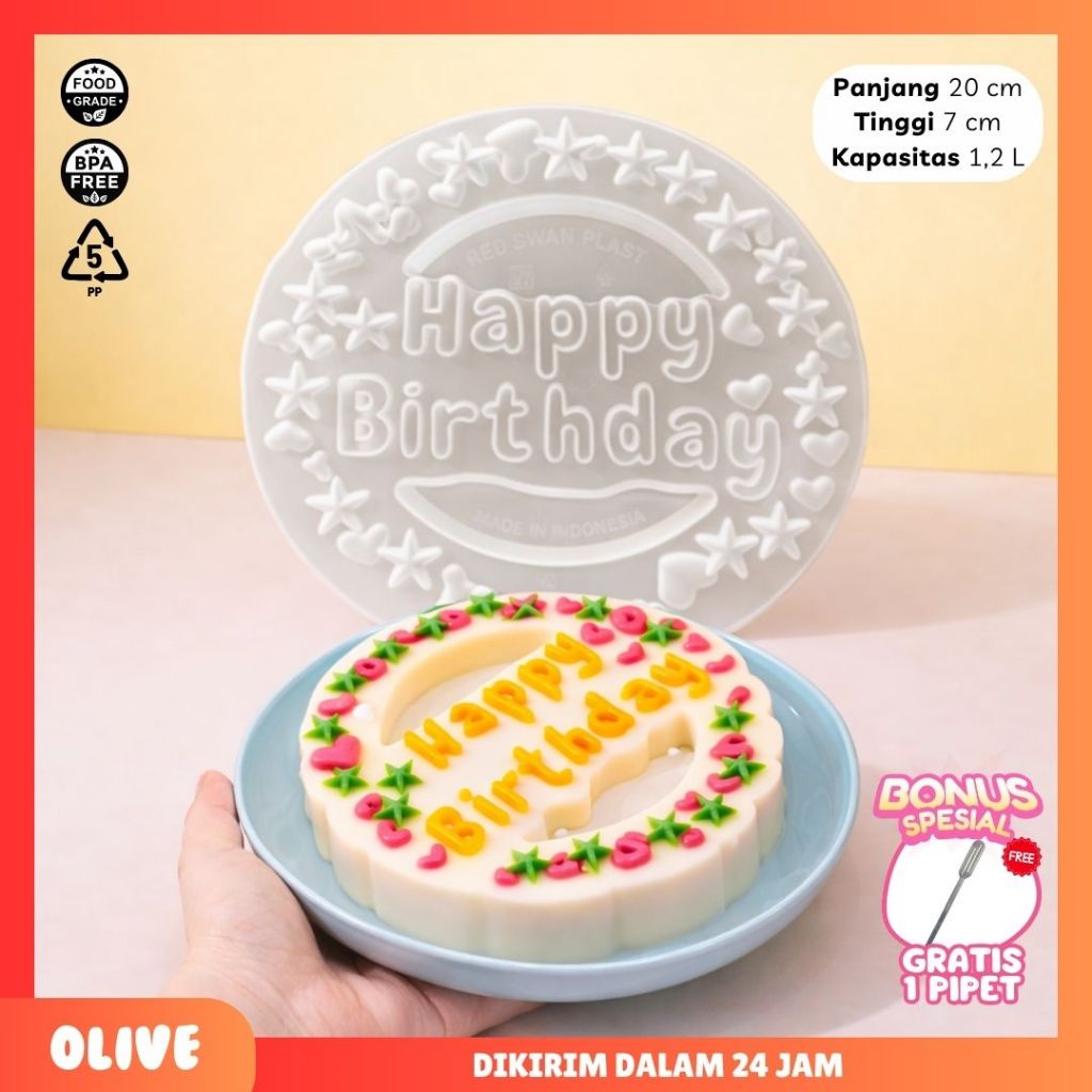 Jual Cetakan Puding Happy Birthday Bintang Love New Ulang Tahun Plastik ...