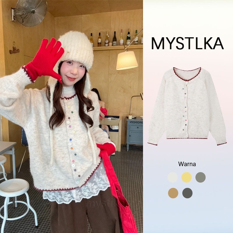 Jual Mystika Cardigan Rajut Oversize Wanita, Korean Style dengan ...