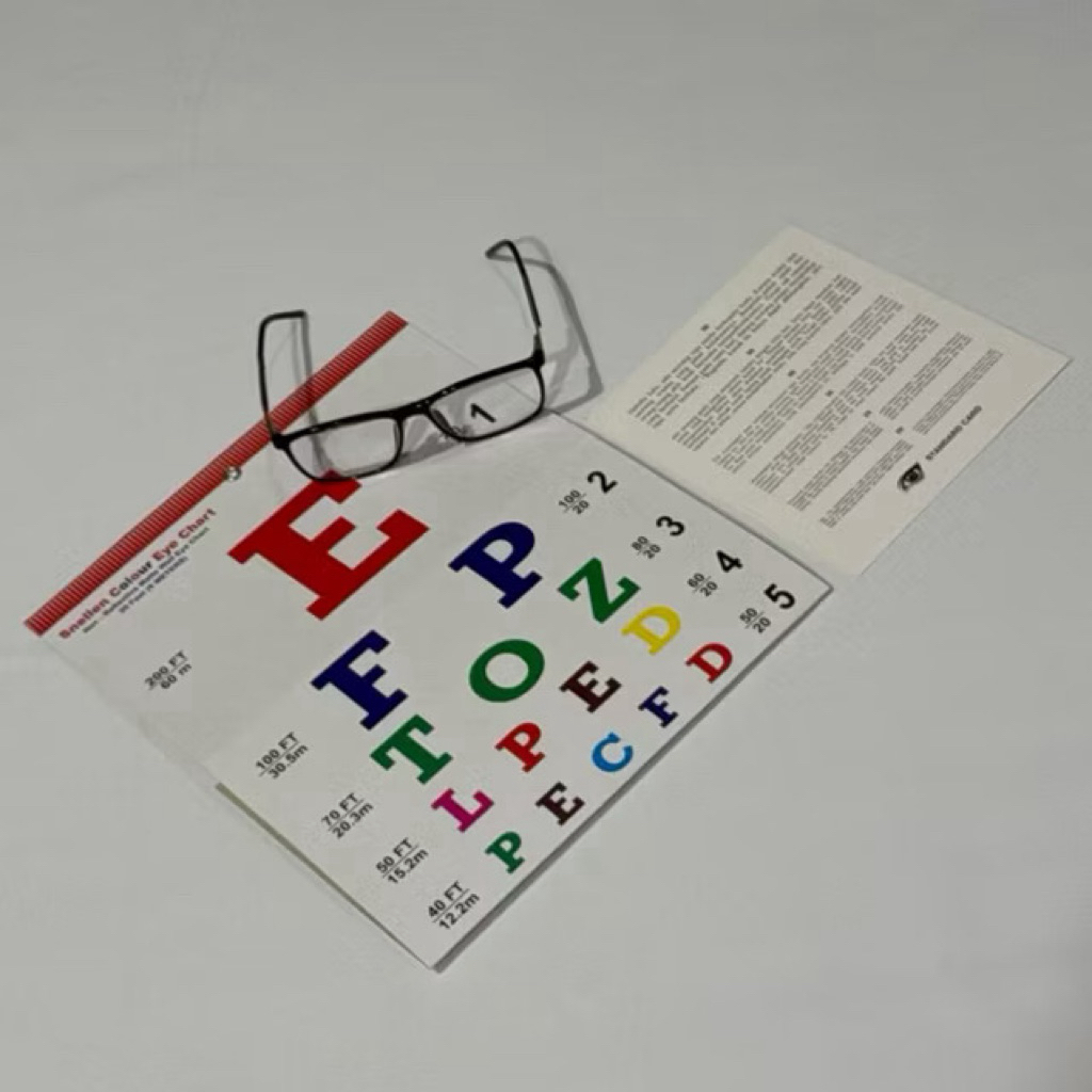 Jual Snellen Colour Eye Chart & Jaeger / Reading Card , M.E.I | Shopee ...