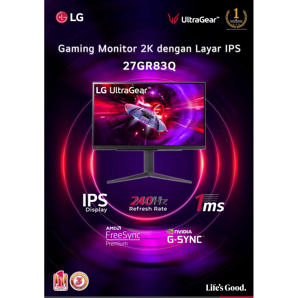Jual LG 27GR83Q-B UltraGear™ 240Hz QHD Gaming Monitor | Shopee Indonesia