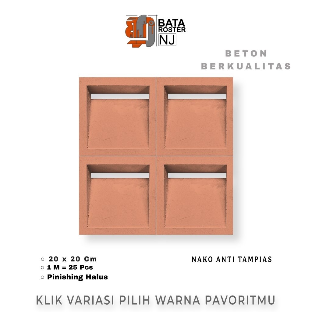 Jual BATA ROSTER NJ - Roster Beton Minimalis - Nako Anti Tampias, 20 x ...