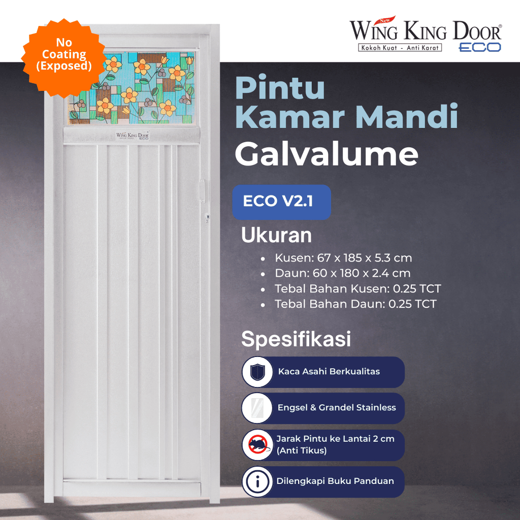 Jual WING KING DOOR ECO V2.1 - Pintu Kamar Mandi Galvalume - Anti Rayap ...