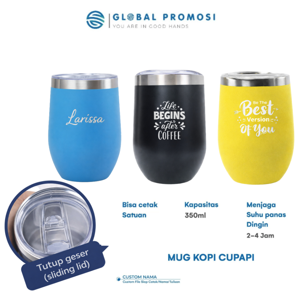 Jual Mug Egg CUPAPI 350ml Custom Nama Logo Gelas Stainless Tahan Air ...
