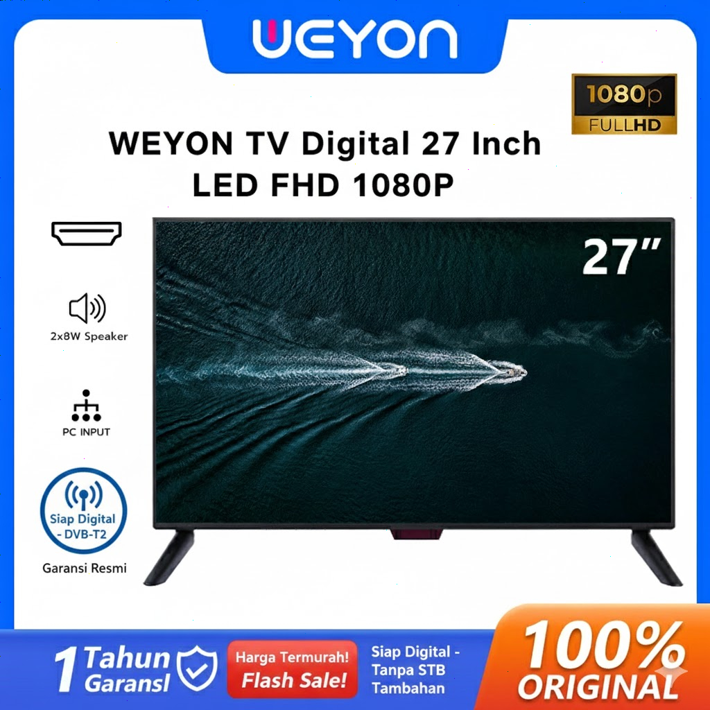 Jual WEYON TV Digital 27 Inch LED FHD Super Slim Televisi Murah Monitor ...