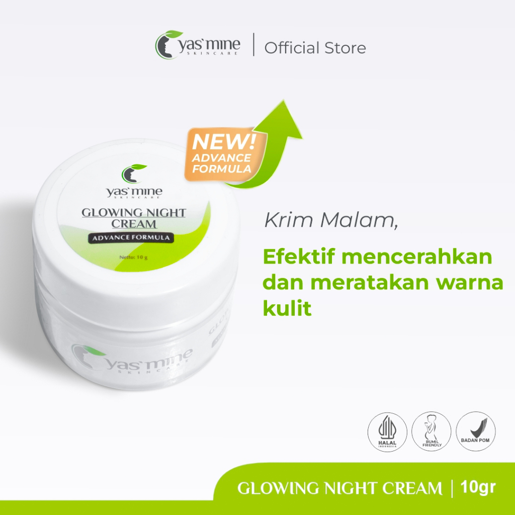 Jual GLOWING NIGHT CREAM / Yasmine Skincare Krim Malam Pencerah ...