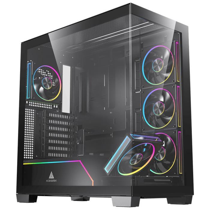 Jual CASING ACEGEEK NEBULA PRO BLACK Free 4 ARGB FAN - BACK CONNECT USB ...